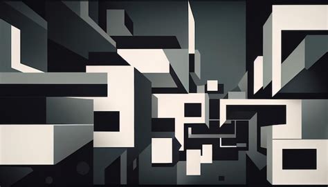 Premium Ai Image Generative Ai Monochrome Overlap Abstract Square Background