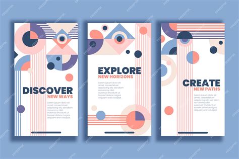 Free Vector Flat Design Geometric Pattern Mobile Design Template