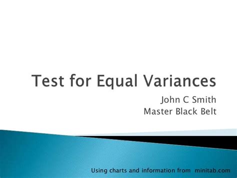 Test For Equal Variances