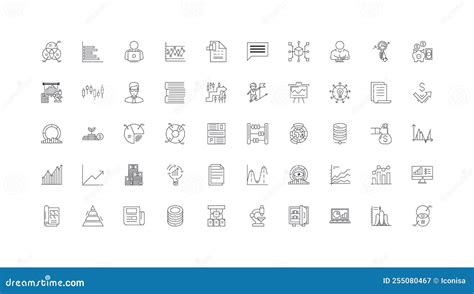 Diagrams Set Ideas Linear Icons Line Signs Set Vector Collection Stock Vector Illustration