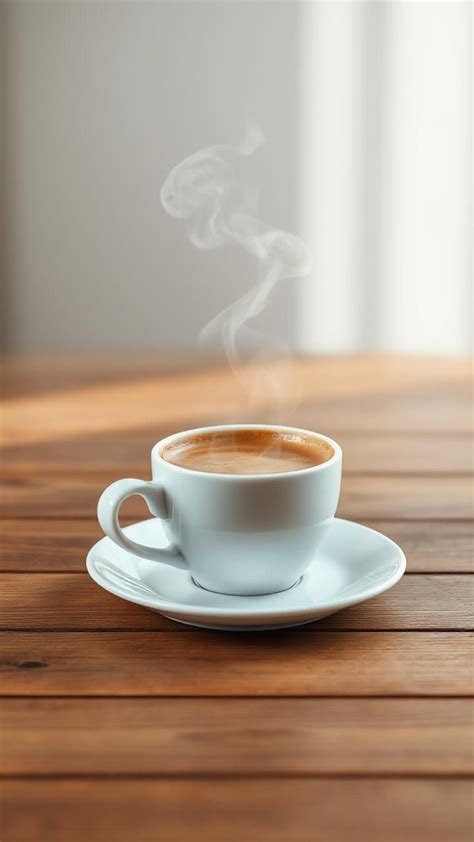 Кофе с паром на деревянном фоне · Обои на телефон по ссылке в 2025 г