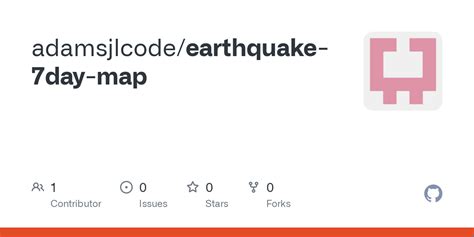 Github Adamsjlcodeearthquake 7day Map