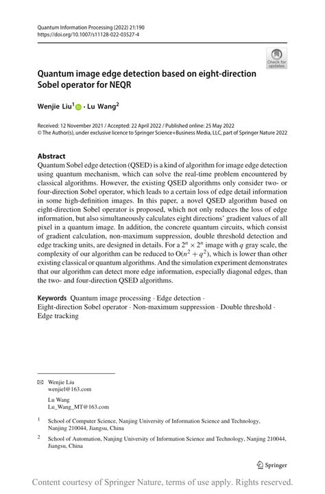 Quantum Image Edge Detection Based On Eight Direction Sobel Operator