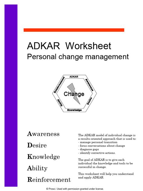 Adkar Personal Worksheet Pdf