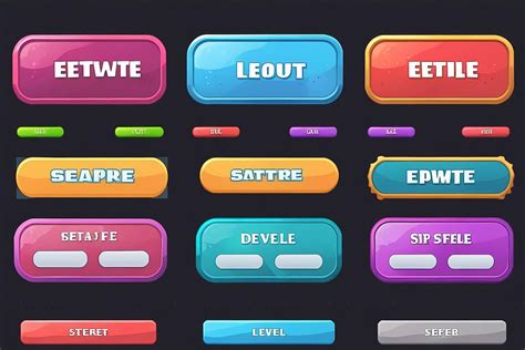 Soft Style Game Ui Vector Set Select Level And Level Start Popup Button With Editable Text