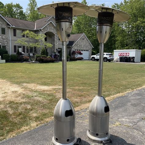 Blazing Auctions Pair Of Propane Patio Heaters By Intertek 47000