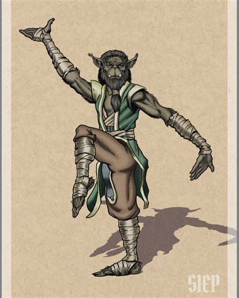 Artstation Bugbear Monk Dandd Character