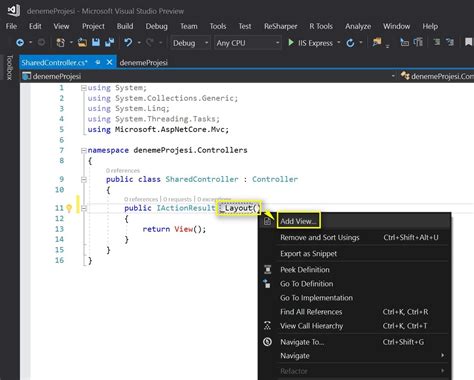 Visual Studio ile ASP NET Core MVC Projesi Oluşturma