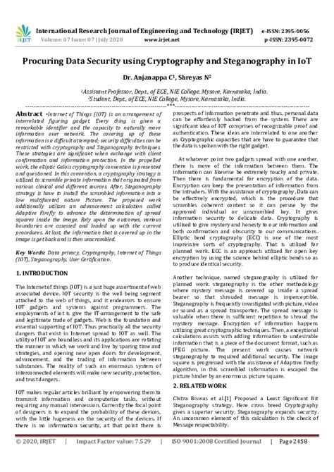 Pdf Irjet Procuring Data Security Using Cryptography And