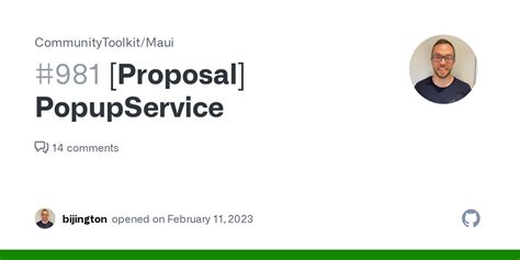 Proposal Popupservice · Issue 981 · Communitytoolkitmaui · Github
