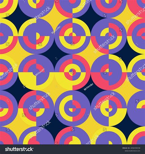 Seamless Geometric Pattern Circles Colorful Vector Stock Vector