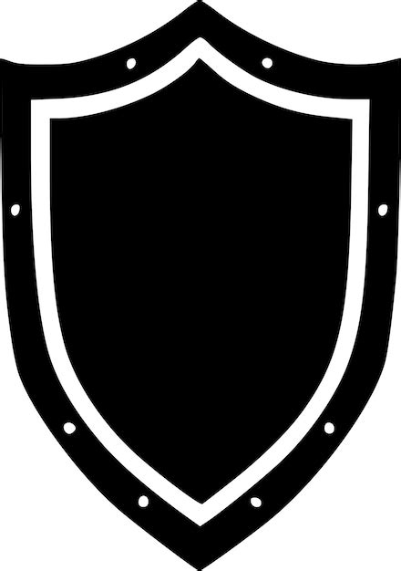 Premium Vector Shield Black And White Vector Illustration