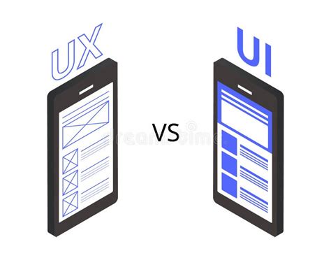 The Difference Between UX And UI Design Stock Illustration Illustration Of Application Label