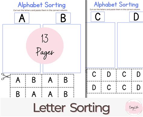 Alphabet Letter Sorting Preschool Activities Prek Worksheets Learning Activities Homeschool