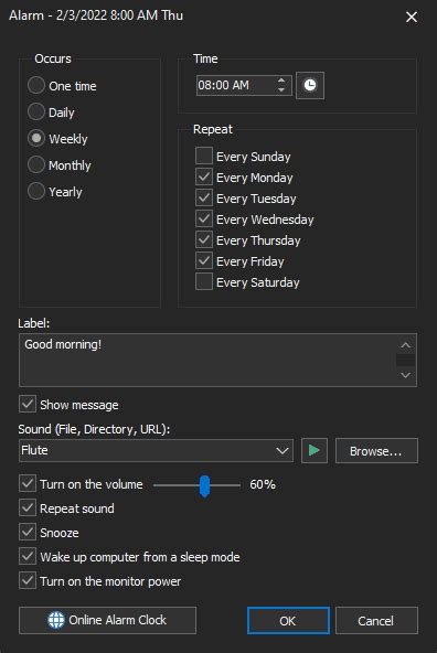 Computer Alarm Clock Program