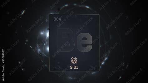 Beryllium As Element 4 Of The Periodic Table Seamlessly Looping 3d