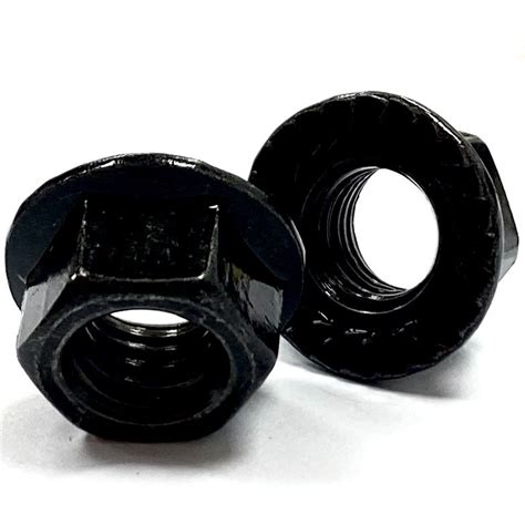 M6 Hexagon Unserrated Flange Nut Black Passivated Grade 8 Din 6923 Bolt Worldbolt World
