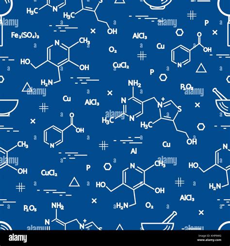 Seamless Pattern With Scientific Education Elements Molecular