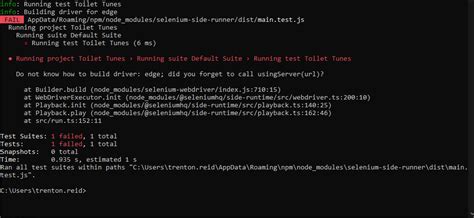 Selenium Side Runner Not Working With Edge Rselenium