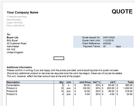 30 Sample Quotation Formats And Templates In Word And Excel