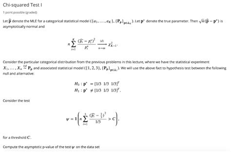 Solved Chi squared Test 1 1 point possible graded Let Ô Chegg