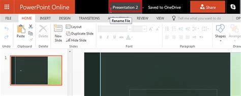 Rename Files In OneDrive And PowerPoint For The Web