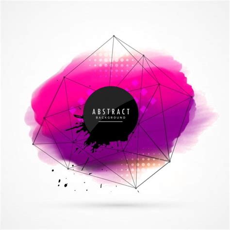 기하학적 형태와 핑크 수채화 얼룩 Eps Uidownload
