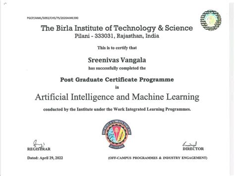 Sreenivas Vangala Na Linkedin Ive Successfully Completed Bits Pilani