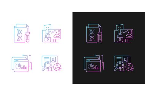 Sensitive Data Types Icons Set Outline Icons ~ Creative Market