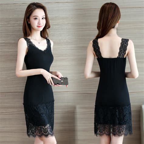 2019 Summer Elegant Nightgowns Women Sexy Silk Full Slips Dress Long