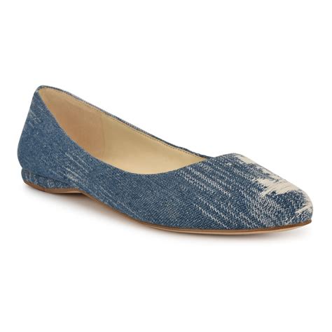 Nine West Speakup Womens Ballet Flats Color Dark Blue Denim Size 7