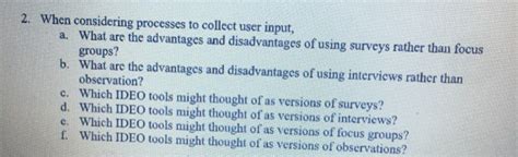 Solved 2 When Considering Processes To Collect User Input