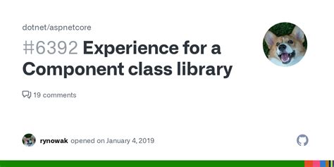Experience For A Component Class Library Issue 6392 Dotnet