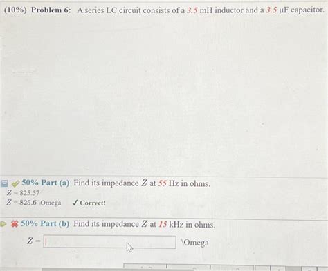 Solved Problem A Series LC Circuit Consists Of A Chegg