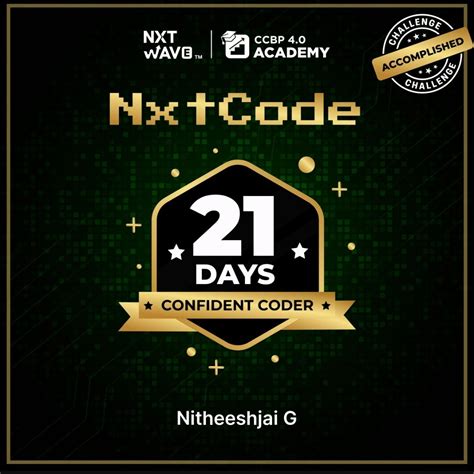 Nitheesh Jai On Linkedin Nxtcodechallenge Codingjourney