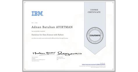 batuhan ayırtman on linkedin completion certificate for statistics for
