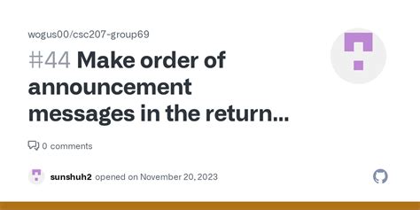 Make Order Of Announcement Messages In The Return List From GetInfoList