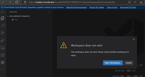 Can Not Open Workspaces In The Browser Version Of Vs Code With 20 Spaces In The Name · Issue