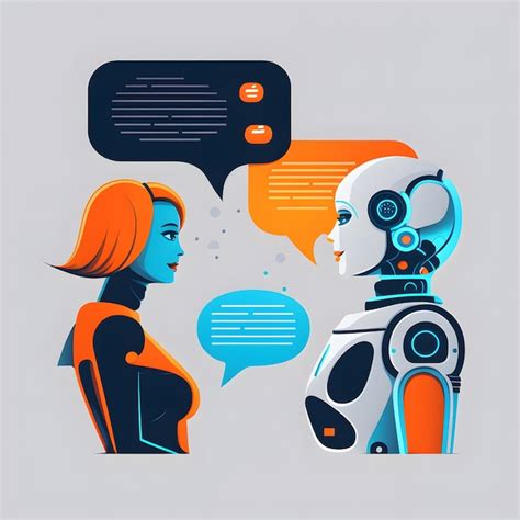 Premium Photo Girl And Robot System Artificial Intelligence Chatgpt Chatbot Ai Communicate