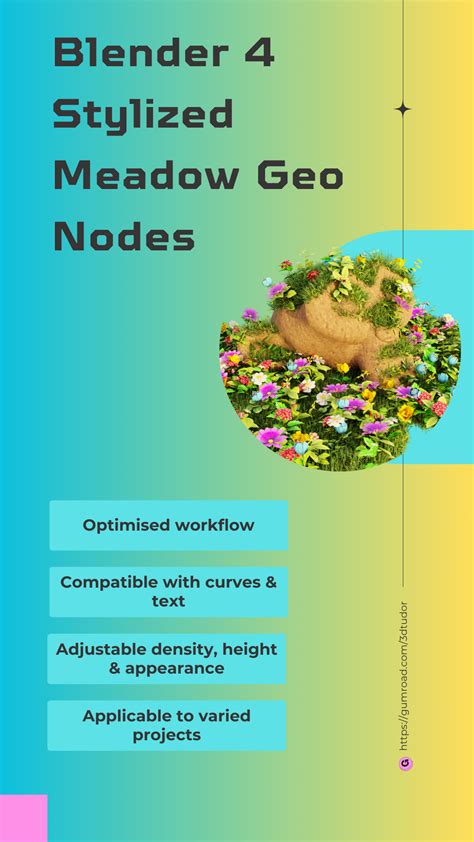 Blender 4 Grass And Flowers Meadow Procedural Geometry Node