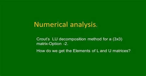 Crouts Lu Decomposition For A 3x3 Matrix Archives Engineering Oasis Crouts Lu Decomposition For A 3x3 Matrix Archives Engineering Oasis