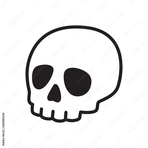 Skull Icon Vector Halloween Logo Pirate Symbol Bone Ghost Character
