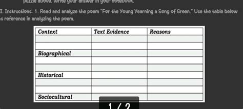 I Instructions 1 Read And Analyze The Poem StudyX