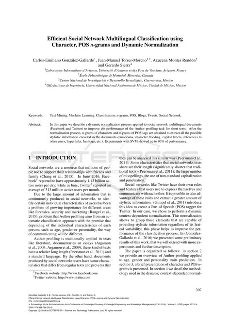 Pdf Efficient Social Network Multilingual Classification Using