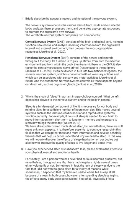 Learning Journal Unit 2 Psyc 1504 Briefly Describe The General Structure And Function Of The