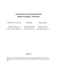 Asynchronous Synchronous Reset Design Techniques Asynchronous Synchronous Reset