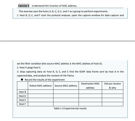Solved Exercise Understand The Function Of MAC Address Chegg