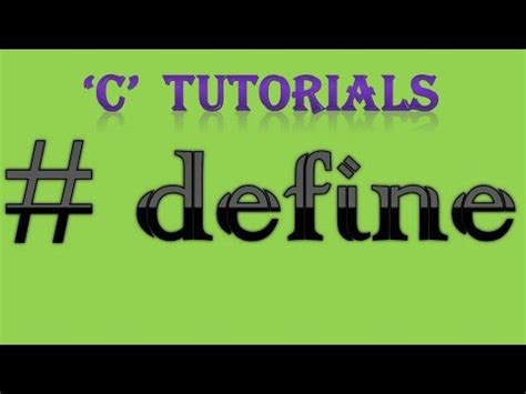 C Programming Tutorial 16 Define Preprocessor YouTube