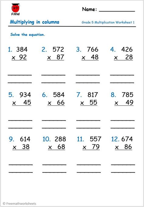 Class 5 Math Activity Worksheets Printable Pdf Template