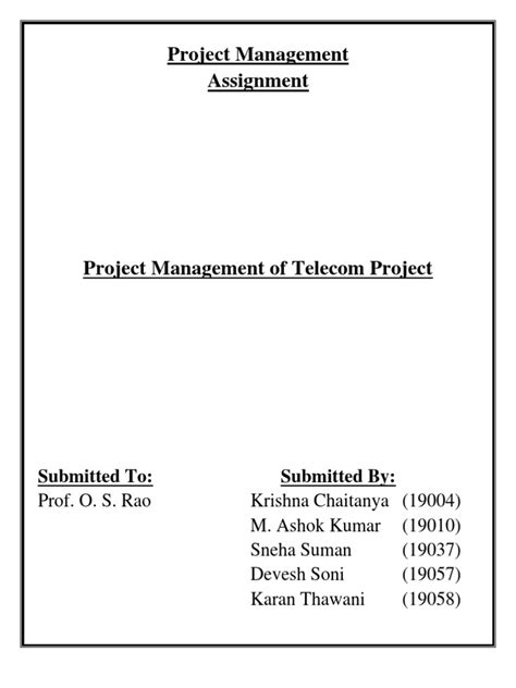 Project Management Of Telecom Project Pdf Cellular Network Radio